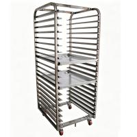 China 500kg Load Capacity Stainless Steel Rack Trolley 20 Layer 1.2mm Thick Heavy Duty Brake Caster Wheels for sale