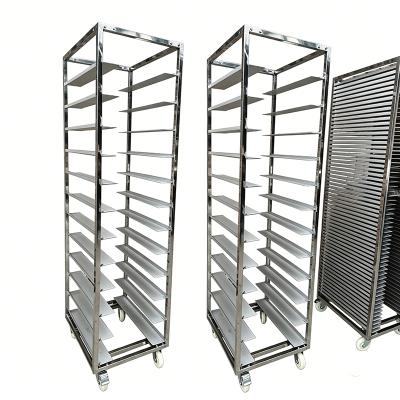 China commercial  Kitchen Sus 304 316 Stainless Steel Aluminium 600 X 400 rotary Oven Half bakery bread rack trolley cart for sale