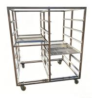 China Industry SS 10 15 16 20 Tier Storage Pizza Baking Cooling Bread Ban Pan Rotary Oven Shelf Rack stainless steel bakery trolley for sale