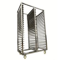 China Multi Layer 304 Stainless Steel Folding Bread Rotary Oven Shelf Wire Mesh Rack bakery trolley for Baking Cooling for sale
