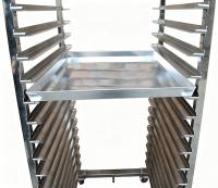 China Multi Layer 304 Stainless Steel Folding Bread Rotary Oven Shelf Wire Mesh Rack bakery trolley for Baking Cooling for sale