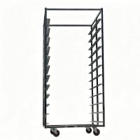 China Multi Layer 304 Stainless Steel Folding Bread Rotary Oven Shelf Wire Mesh Rack bakery trolley for Baking Cooling for sale