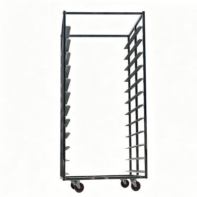 China Aluminium Oven Tray 600 X 400 Commercial Bread Trolley Cart Shelves stainless steel baking rack with 20 pan aide load bun for sale