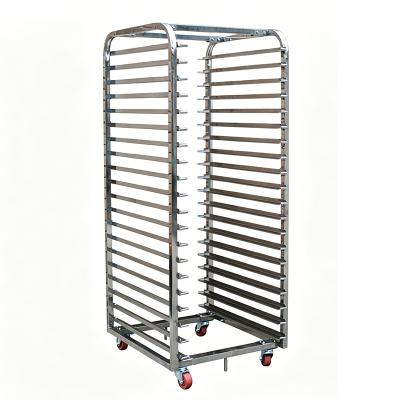 China Commercial Stainless Steel Baking equipment Bun Pan Cooling Half Cart rack Drying baking Bakery Bread Tray Trolley for sale