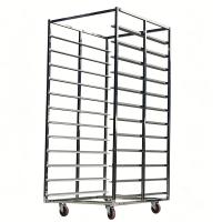 China Heavy Duty Industrial 600x400 304 Stainless Steel Aluminum 16 20 bun pan Bread Food Baking Oven Shelves Rack bakery trolley for cooling for sale