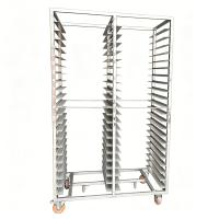 China Commercial Heavy Duty Stainless Steel sus 304 sus 316 Enclosed Cooling Rolling Baking Pan Oven trolley Shelf Cart Food bakery tray rack 600x400 for sale