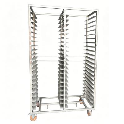 China Commercial Heavy Duty Stainless Steel sus 304 sus 316 Enclosed Cooling Rolling Baking Pan Oven trolley Shelf Cart Food bakery tray rack 600x400 for sale