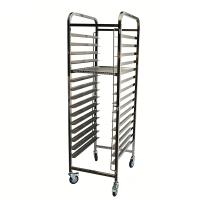 China Commercial Heavy Duty Stainless Steel sus 304 sus 316 Enclosed Cooling Rolling Baking Pan Oven trolley Shelf Cart Food bakery tray rack 600x400 for sale