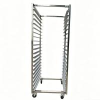 China Kitchen 600 x 400 mm metal Stainless Steel 15 20 Tier 40 BreadTray Aluminum Oven Baking Rack commercial bakery trolley With Wheels for sale