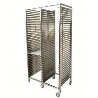 China Kitchen 600 x 400 mm metal Stainless Steel 15 20 Tier 40 BreadTray Aluminum Oven Baking Rack commercial bakery trolley With Wheels for sale