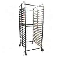 China industrial steaming Heavy Duty Oven Cake Bakery 800x600mm 32 15 tier 60x40 16 tray Stainless Steel 304 trolley bun pan rack for sale