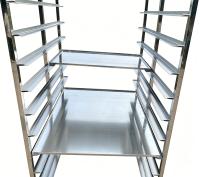 China industrial steaming Heavy Duty Oven Cake Bakery 800x600mm 32 15 tier 60x40 16 tray Stainless Steel 304 trolley bun pan rack for sale