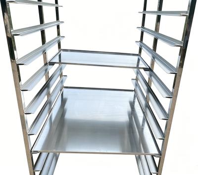 China industrial steaming Heavy Duty Oven Cake Bakery 800x600mm 32 15 tier 60x40 16 tray Stainless Steel 304 trolley bun pan rack for sale
