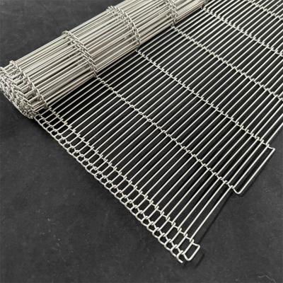 China SS316L Stainless Steel Flat Flex Wire Mesh Conveyor Belt 450°C for Food Processing Chain Edge Custom for sale