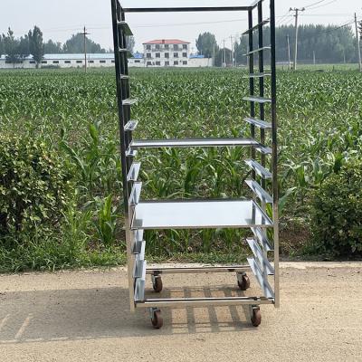 China 600x400 Stainless Steel Cooling Drying Baking Mesh Tray Bakery Trolley Cart For Rotating for sale