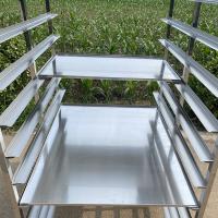 China 600x400 Stainless Steel Cooling Drying Baking Mesh Tray Bakery Trolley Cart For Rotating for sale