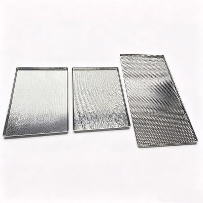 China Food Grade Metal 60x40 600X800 Aluminium Baking Sheet Pan Bakery 304 Stainless Steel Wire Mesh Perforated Drying Tray for Oven for sale