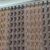China restaurant room divider decorative Aluminium Mesh Fabric Link Door shower wire mesh Netting coil drapery  metal chain curtain for sale
