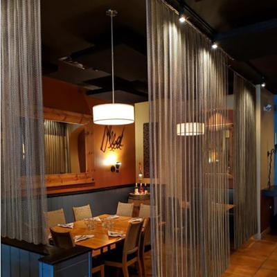 China restaurant room divider decorative Aluminium Mesh Fabric Chain Link Door shower wire mesh Netting coil drapery Metal Curtain for sale