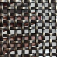 China Rigid bronze Architectural Facade Stainless Steel Antique Brass Woven Wire Grill Panel Partitions Inserts Fabric Home Metal Decorative Mesh for Cabinet Doors for sale