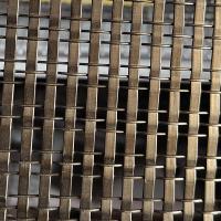 China Rigid bronze Architectural Facade Stainless Steel Antique Brass Woven Wire Grill Panel Partitions Inserts Fabric Home Metal Decorative Mesh for Cabinet Doors for sale