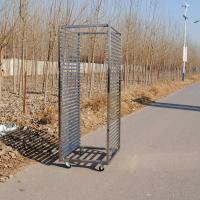 China Stackable Stainless Steel Rack Trolley with 15 Tiers and Anti-Collision Bumper for Bakery and Warehouse for sale