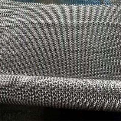 China Food Grade 304 Stainless Steel Herringbone Weave Conveyor Belt for Baking Frying Freezing Line for sale