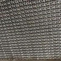 China Food Grade 304 Stainless Steel Herringbone Weave Conveyor Belt for Baking Frying Freezing Line for sale