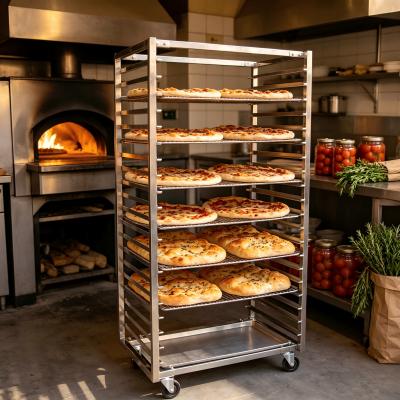 China High Temperature Resistant 304 Stainless Steel Tray Trolley 18 Tier for Oven Blast Freezer Cold Room for sale