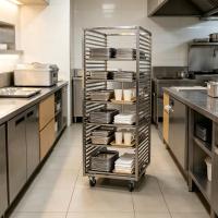 China Customizable 10-40 Layer Stainless Steel Rack Trolley with Detachable Trays and OEM ODM Customization for sale