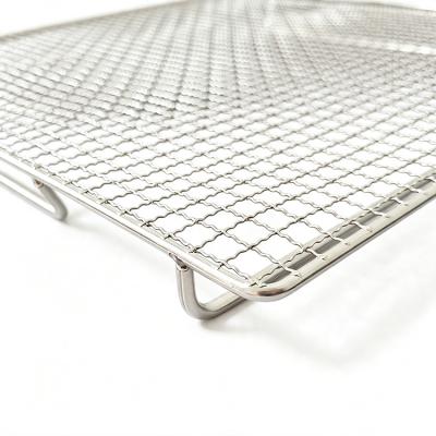 China SS304 Stainless Steel Anti Rust Bread Baking Mesh Tray Food Grade Wire Tray With Reinforced Edge for sale