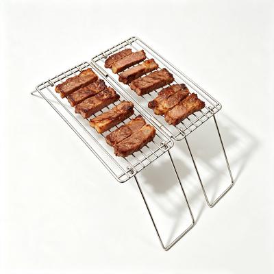 China SS304 Stainless Steel Anti Rust Bakeware Mesh Tray Round Square Oven Baking Wire Tray for sale