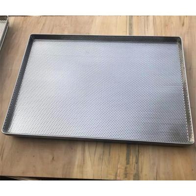 China Stainless Steel Wire Mesh Tray Perforated Baking Tray Commercial Oven Pan 18x26x1 Inch for sale