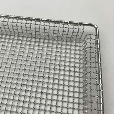 China High Temperature Oven Safe Baking Tray Food Grade FDA Stainless Steel Mesh Tray 1.5mm Thick for sale