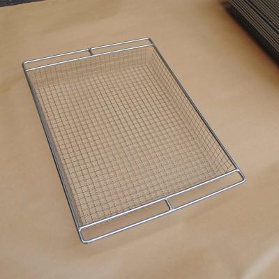 China 304 Stainless Steel Wire Mesh Tray SS316 Mesh Basket Tray 4mm Wire 2mm Thickness for sale