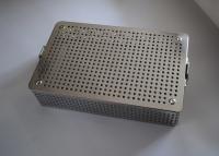 China Medical Stainless Steel Perforated Metal Sheet Sterilization Basket 38x30x5cm for sale