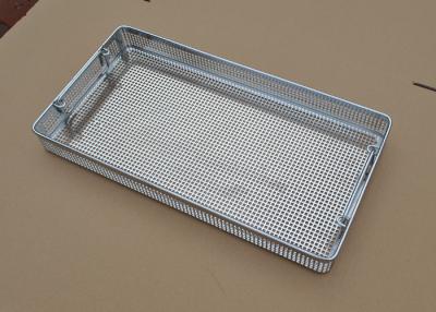China Square Hole Perforated Disinfection Metal Wire Basket For Hospital Using for sale
