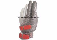 China Three Fingers 304L Butcher Stainless Steel Gloves With Hook Strap for sale