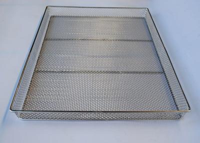 China Food Grade 60x40cm 1.2mm Mesh Wire Tray Bakery / Chip for sale