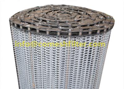 China High Temperature Galvanized Carbon Steel Metal Mesh Conveyor Chain Driven Belt for oven wood drying for sale