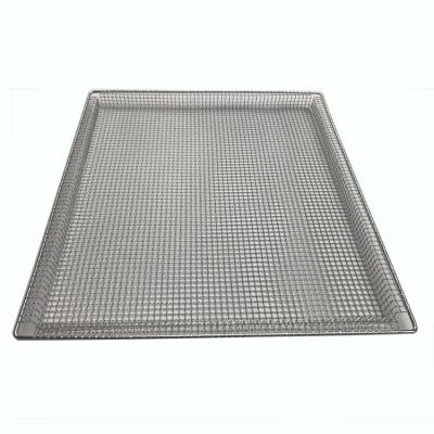 China 304 Grade Stainless Steel Crimped FDA Wire Mesh Tray for sale