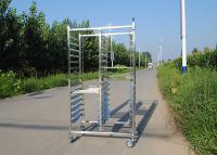China SGS 1.2mm Stainless Steel Tray Rack Trolley With Heat Resisting Wheels for sale