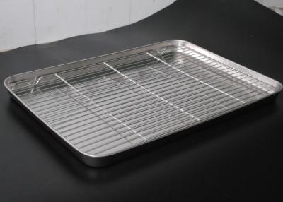 China 60*40*2.5cm Stainless Steel 304 Wire Mesh Baking Tray With Rack for sale