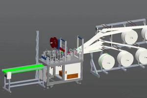 China N95 KN95 Surgical Mask Making Machine 100-120 pcs/min Automatic Production Line 7050mm Length for sale