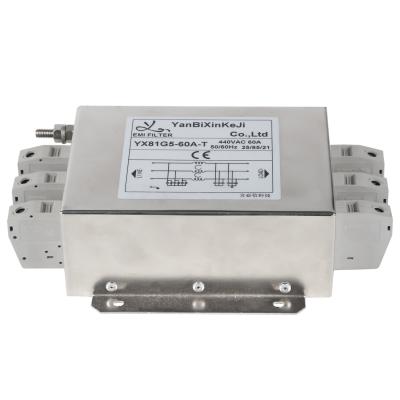 China Terminal Block RFI Filter Three Phase Three Wire Filter EMI Filter 380V/440V for sale