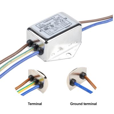 China 6A 250VAC EMC Single Line Filter Low Pass Emi Filter For Power Supply for sale