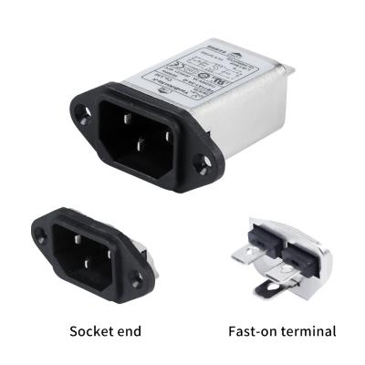 China 250V IEC 320 Inlet Filter 0.4mA Low Leakage Current Socket Output Filter for sale