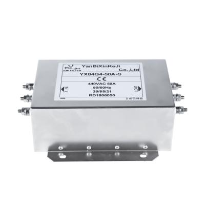 China High Attenuation Type YX84G4 Three Phase Filter Three Line RFI Filter For Frequency Inverter for sale