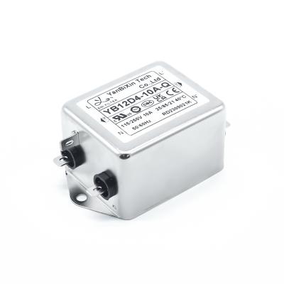 China YB12D4 Universal Single Phase Filter 1A~10A EMI Power Filter 220V EMC Noise For UPS for sale