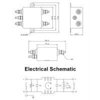China Enhanced 20A AC/DC Single Phase EMI Filter Wide Frequency Range Of 150KHz-30MHz for sale
